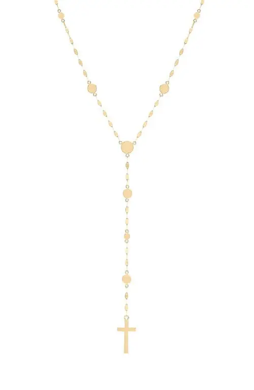 Lana Jewelry 14k Cross Disc Lariat Necklace - Gold