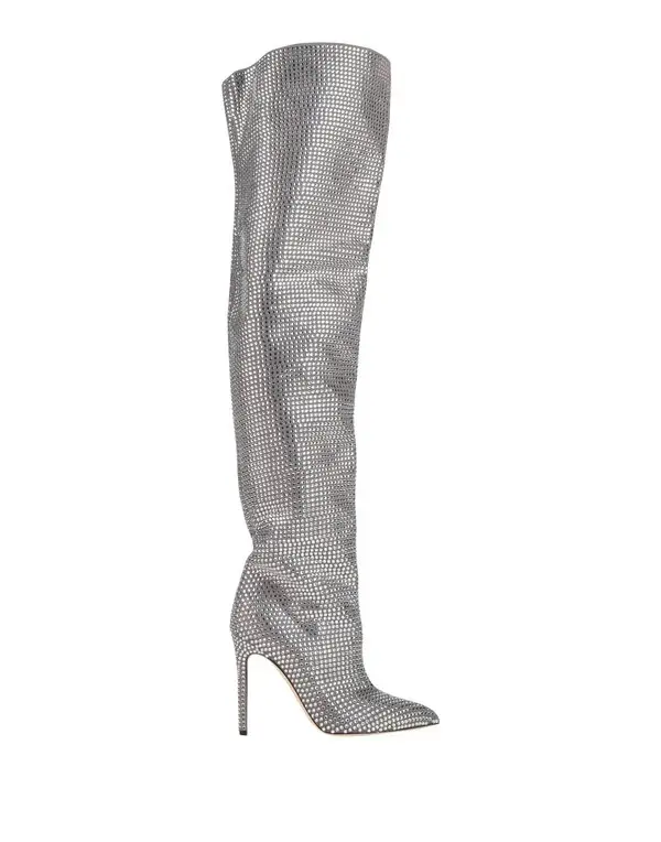 Paris Texas Crystal-embellished Over-the-knee Boots - Grey