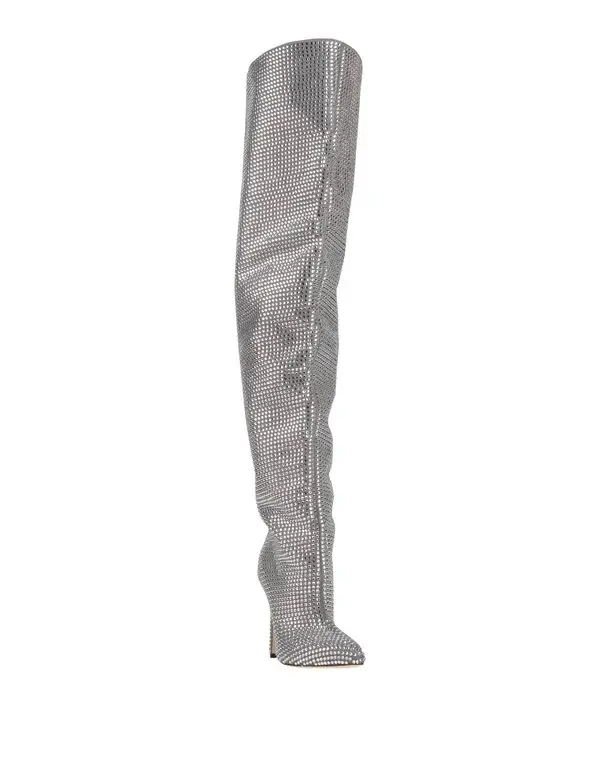 Paris Texas Crystal-embellished Over-the-knee Boots - Grey