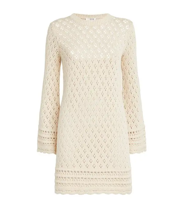 FRAME Crochet Shift Mini Dress