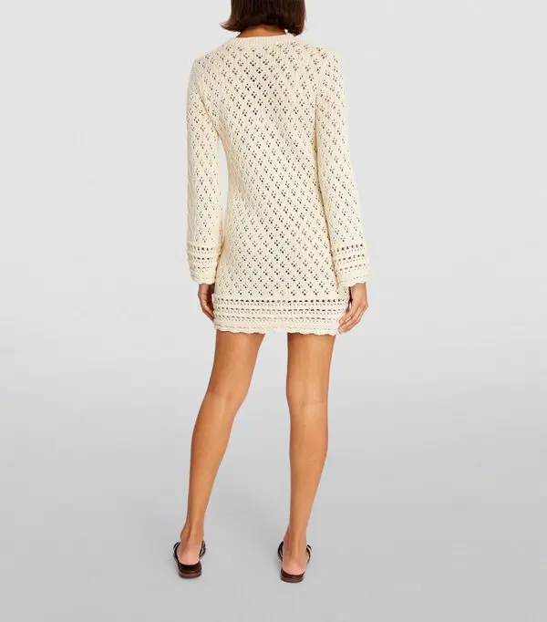 FRAME Crochet Shift Mini Dress