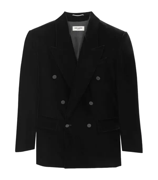 Saint Laurent Velvet Double-breasted Blazer