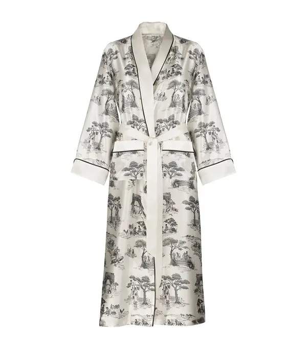 Gingerlily X Sheila Bridges Harlem Toile Print Robe - Ivory