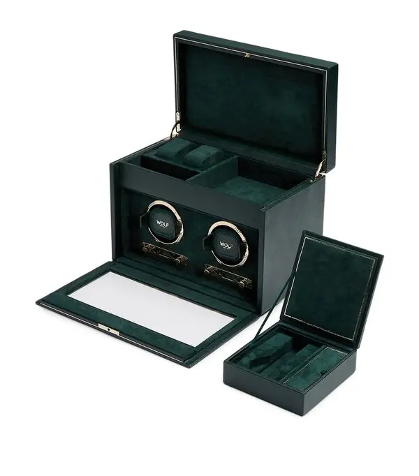 Wolf Vegan Leather Double Watch Winder