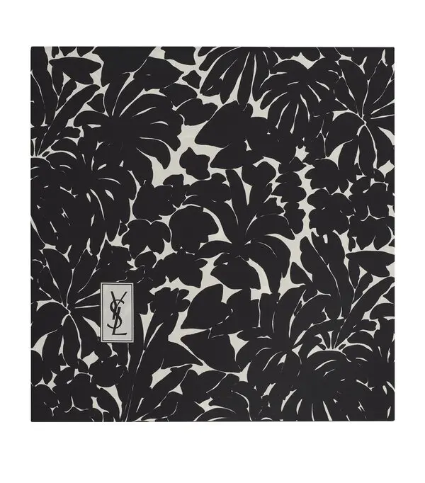 Saint Laurent Silk Printed Scarf - Black
