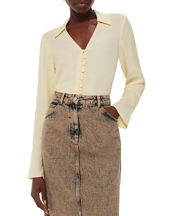 Whistles Daphne Buttoned Shirt - Neutral