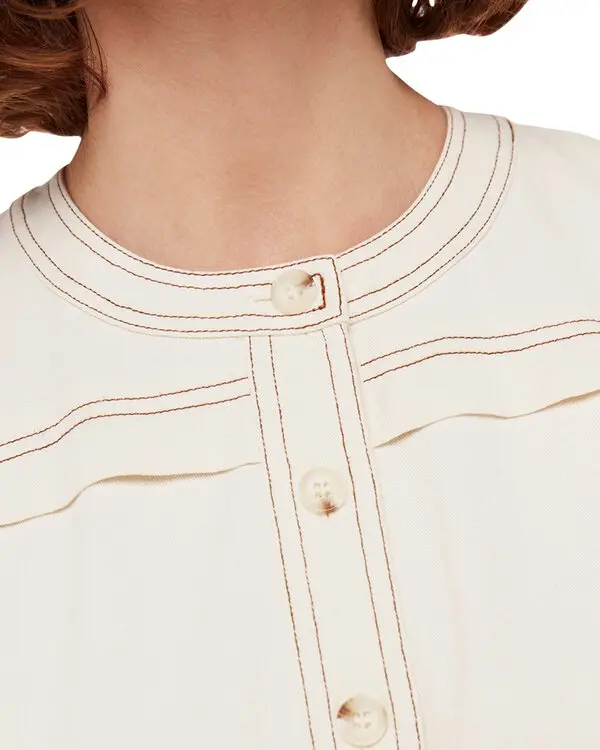 Whistles Alana Denim Jumpsuit - Ivory