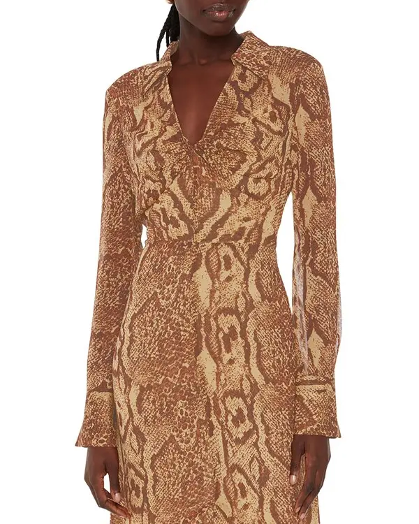 Whistles Serpent Print Midi Dress
