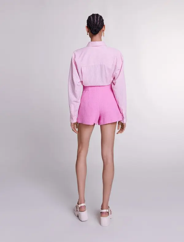 Maje Panelled Tweed Shorts