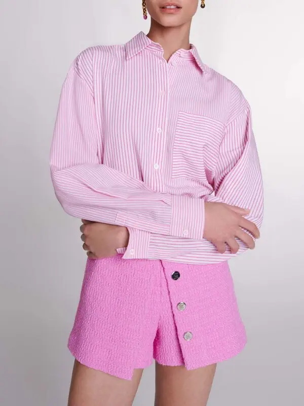 Maje Panelled Tweed Shorts