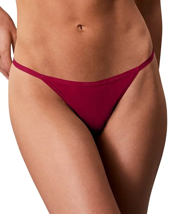 Calvin Klein Ideal Micro Low Rise String Thong - Beet Red