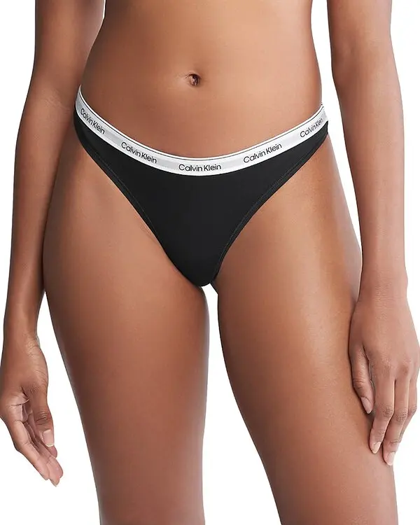 Calvin Klein Modern Logo Thong - Black