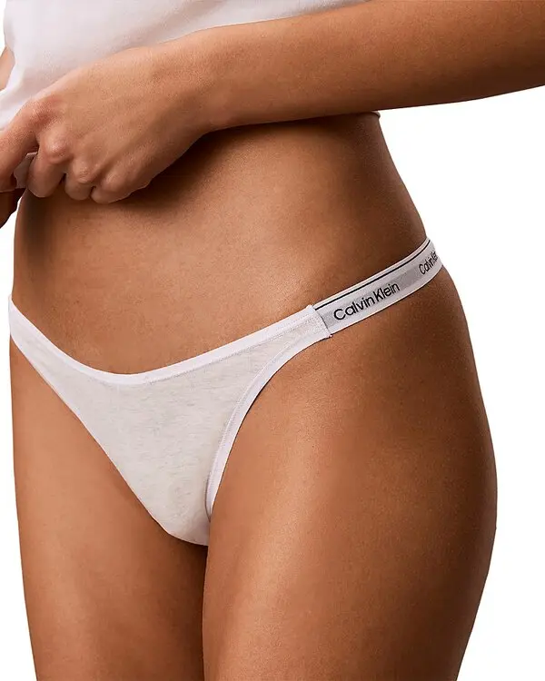 Calvin Klein Dipped String Thong - Snow Heather