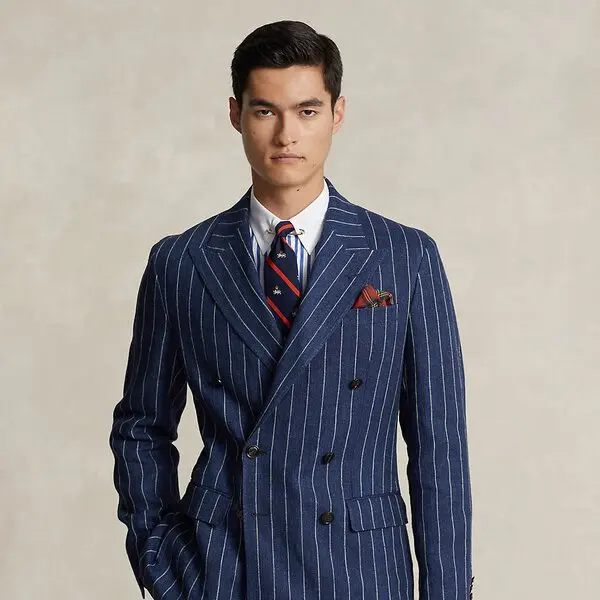 Ralph Lauren Polo Soft Tailored Striped Linen Jacket