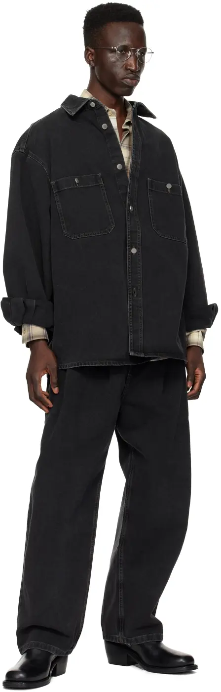 HED MAYNER \"PLEATED DENIM\"（Size：M） Blue Pleated Jeans by Hed Mayner on Sale