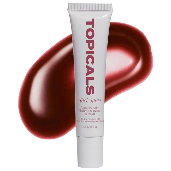 TOPICALS Slick Salve Glossy Lip Balm For Soothing + Hydration - Acai