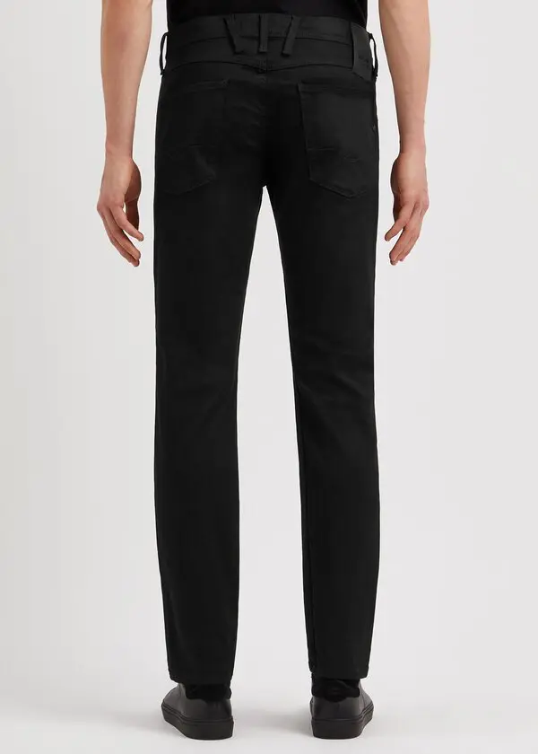 REPLAY Anbas Hyperflex Re-used Slim-leg Jeans - Black