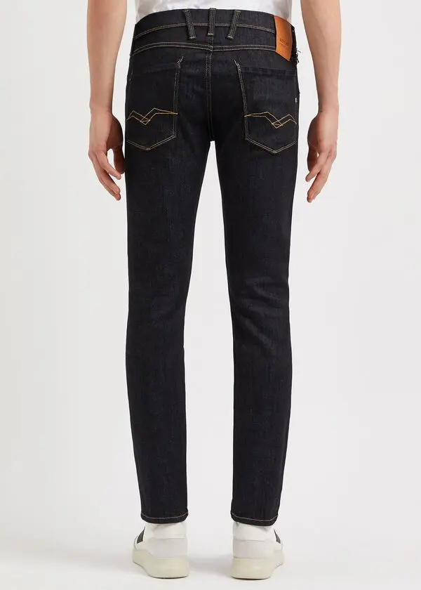 REPLAY Anbas Hyperflex Re-used Slim-leg Jeans - Dark Blue