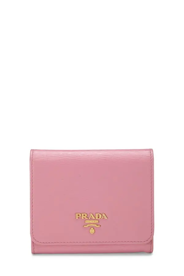 Prada Vitello Move Compact Wallet - Pink