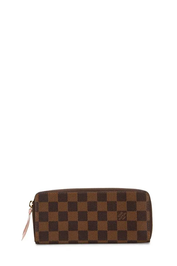 LOUIS VUITTON Damier Ebene Clemence Wallet - Pink