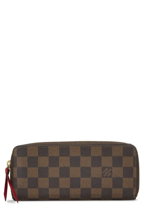 LOUIS VUITTON Damier Ebene Clemence Wallet - Red