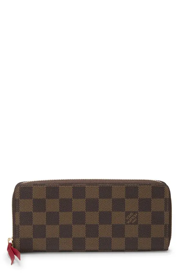 LOUIS VUITTON Damier Ebene Clemence Wallet - Red