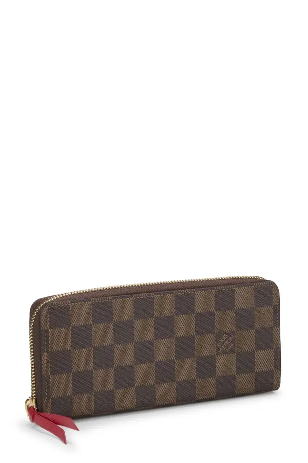 LOUIS VUITTON Damier Ebene Clemence Wallet - Red