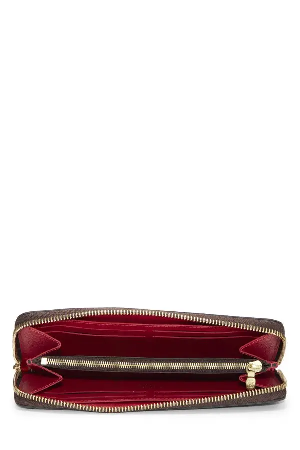 LOUIS VUITTON Damier Ebene Clemence Wallet - Red
