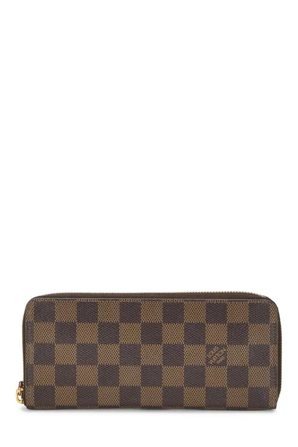 LOUIS VUITTON Damier Ebene Clemence Wallet - Red