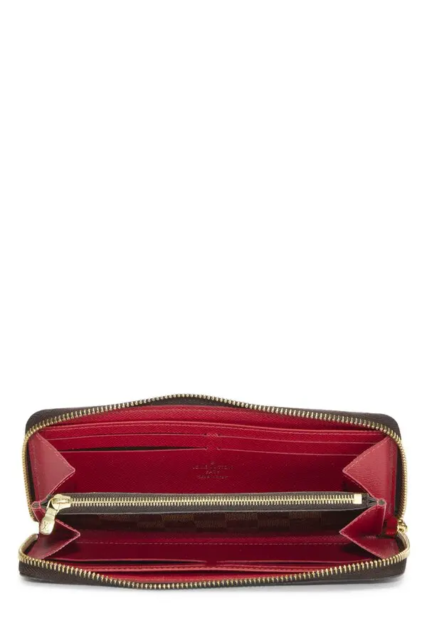LOUIS VUITTON Damier Ebene Clemence Wallet - Red