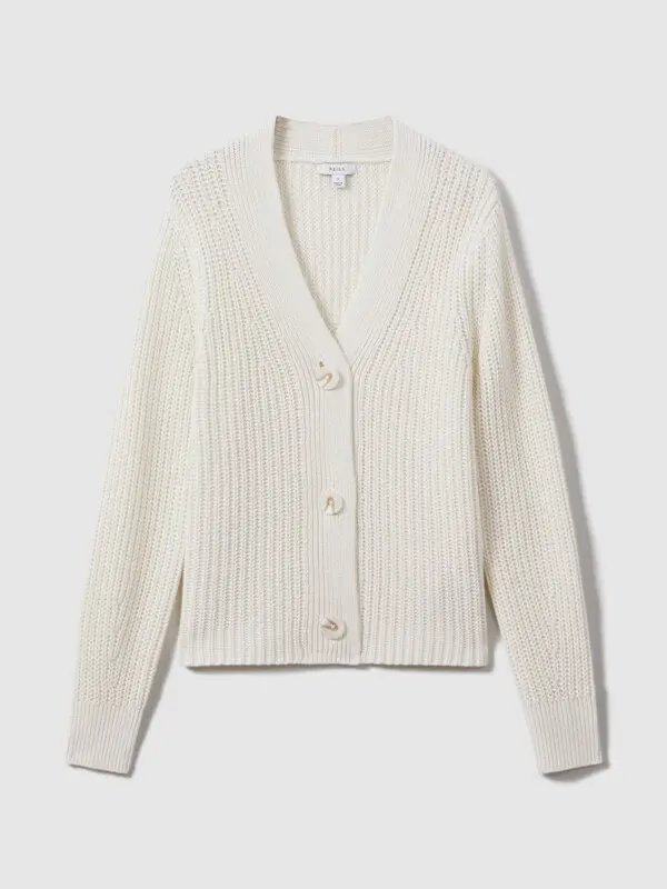 REISS Ariana Cotton-linen Blend Cardigan