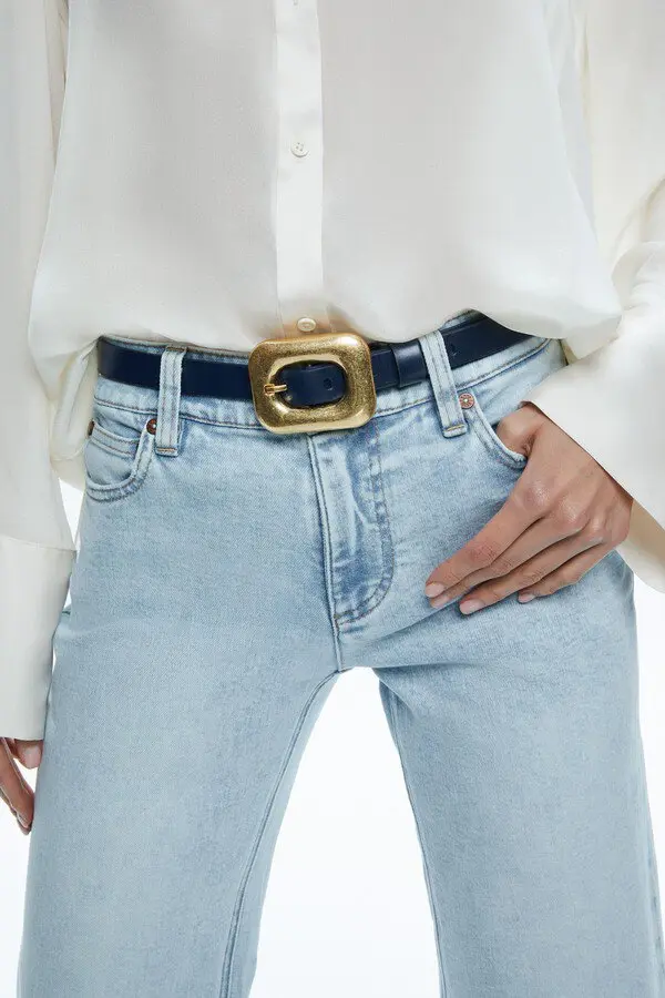 Alice + Olivia Letty Buckle Belt - Navy