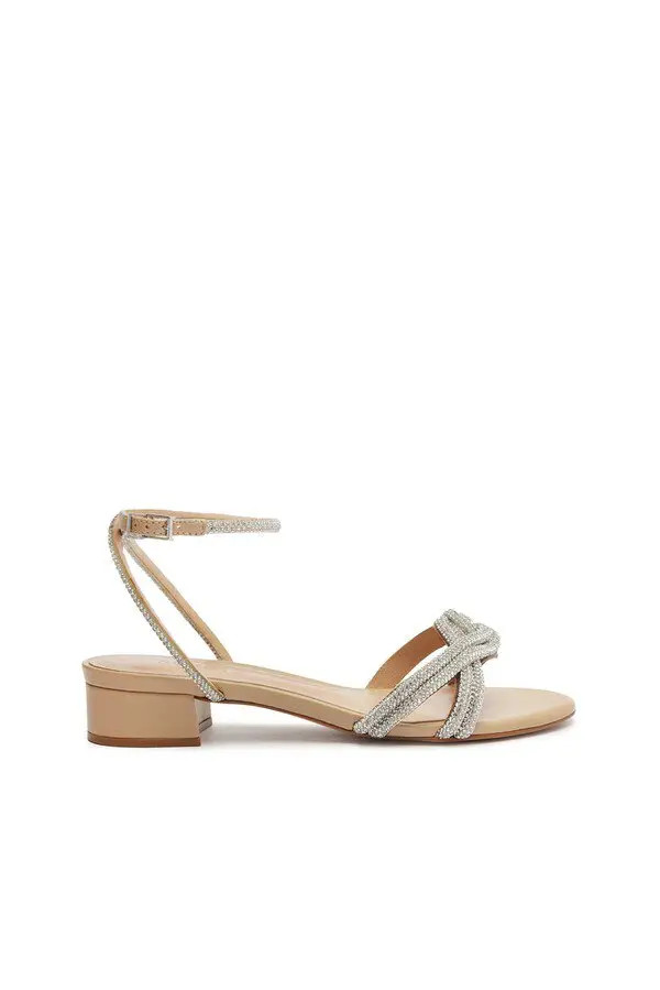 Schutz Jocelyn Low Block Leather Sandal