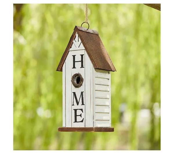 GLITZHOME 14.75' Home Inspiration Decorative Ga Rden Birdhouse - One-color