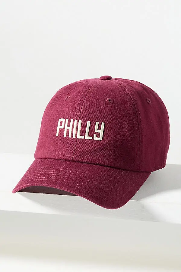 Anthropologie Philly Baseball Cap - Burgundy