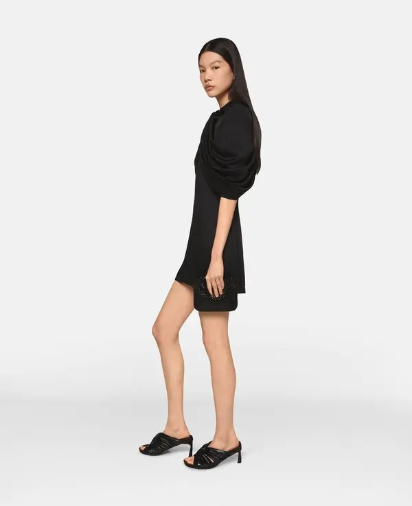 Stella McCartney Draped Mini Dress - Midnight Black