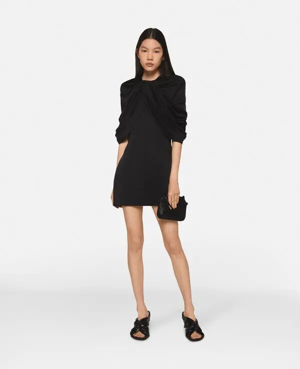 Stella McCartney Draped Mini Dress - Midnight Black