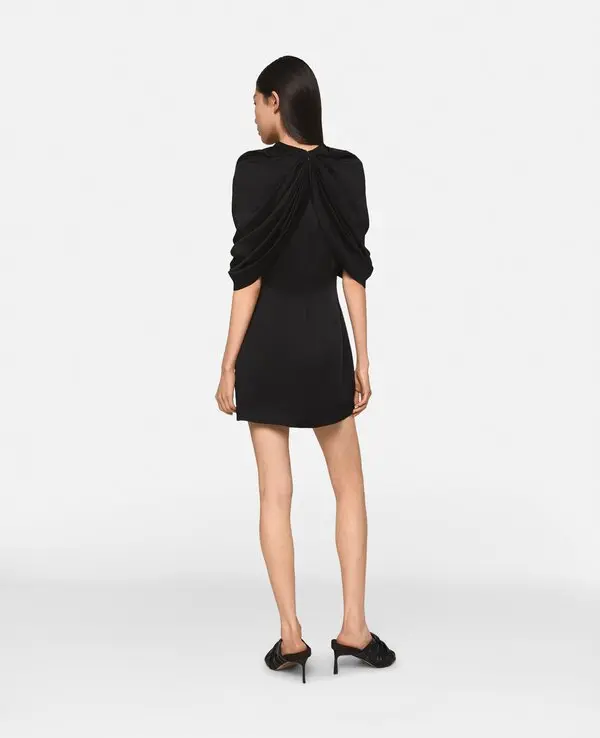 Stella McCartney Draped Mini Dress - Midnight Black