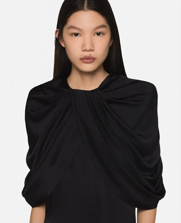 Stella McCartney Draped Mini Dress - Midnight Black