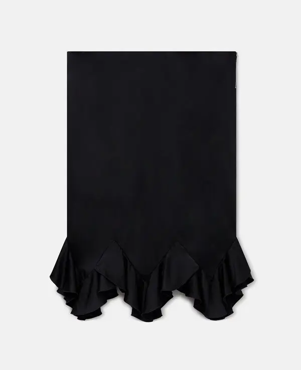 Stella McCartney Ruffled-hem Satin Midi Skirt
