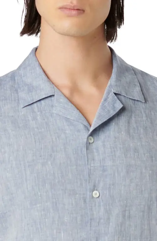 Bugatchi Jackson Shaped Fit Linen Button-up Camp Shirt