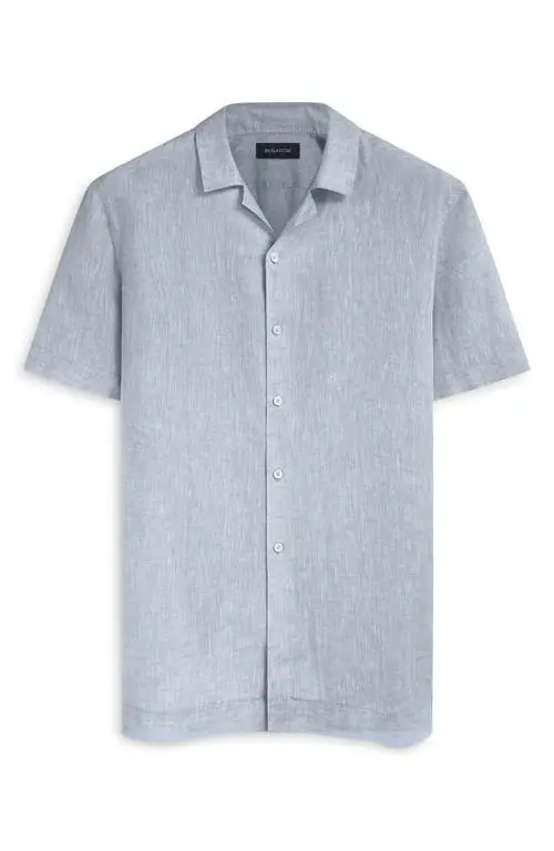 Bugatchi Jackson Shaped Fit Linen Button-up Camp Shirt