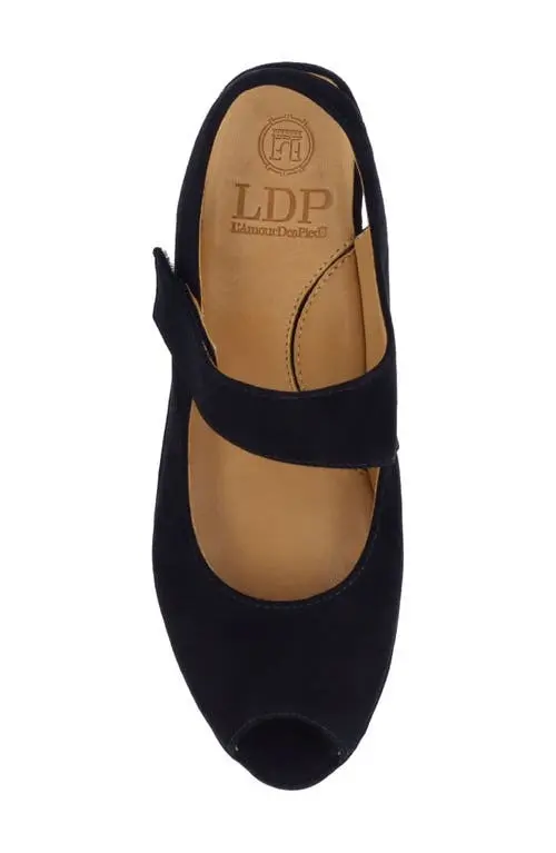 L'AMOUR DES PIEDS Berilita Slingback Wedge Sandal - Black