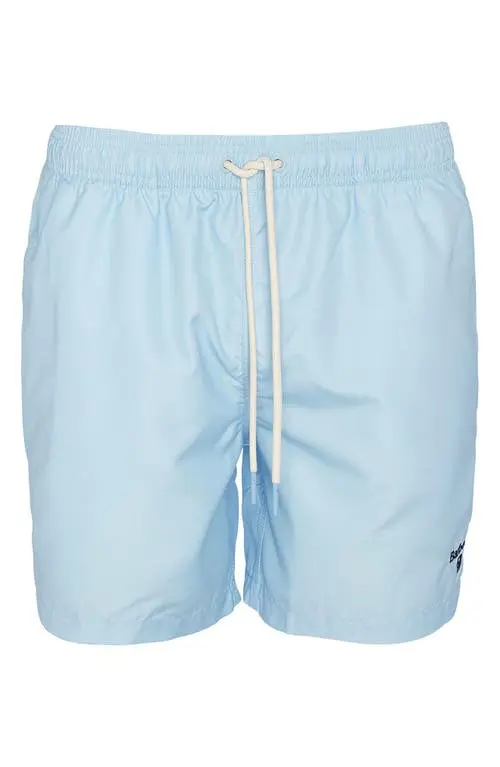 Barbour Staple Logo Embroidered Swim Trunks - Sky