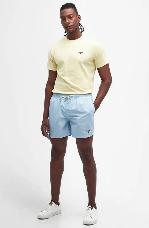 Barbour Staple Logo Embroidered Swim Trunks - Sky