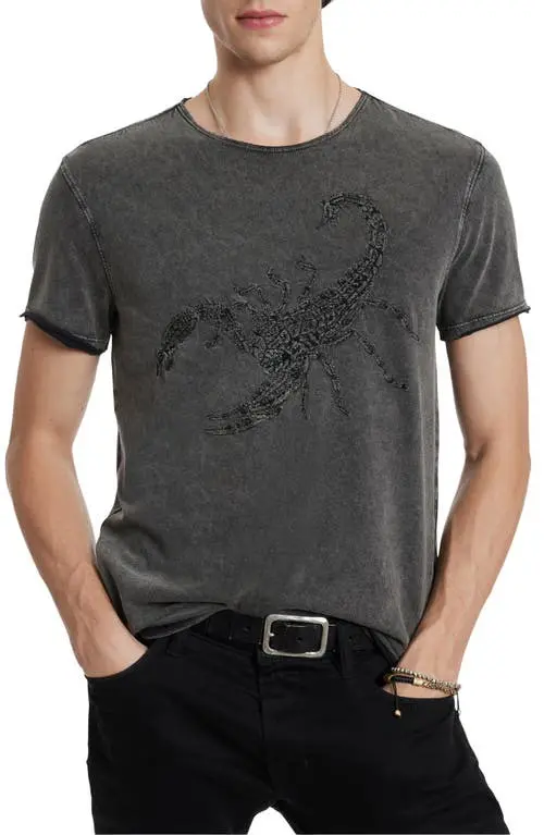 John Varvatos Scorpion Embroidered Cotton T-shirt