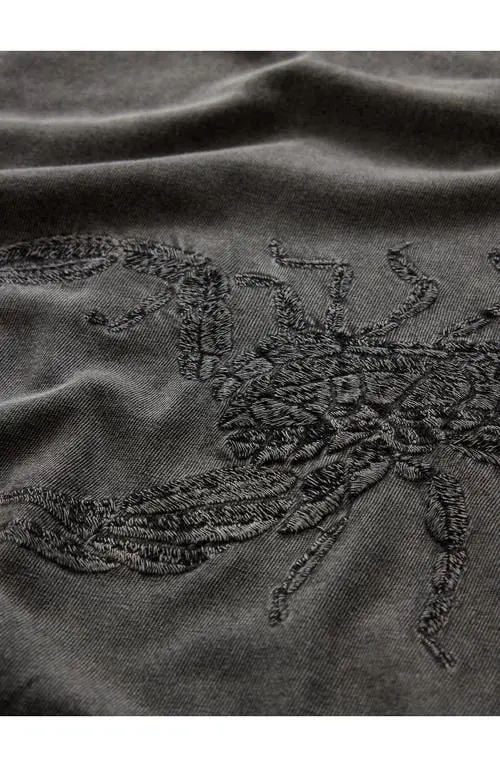 John Varvatos Scorpion Embroidered Cotton T-shirt