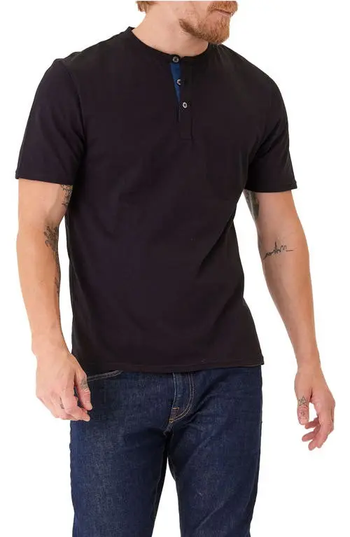 THREADS 4 THOUGHT Chester Classic Short Sleeve Henley - Black