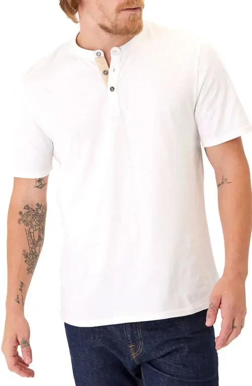 THREADS 4 THOUGHT Chester Classic Short Sleeve Henley - White