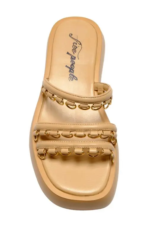 Free People Midas Touch Platform Sandal - Vachetta  New Free People Midas Touch Black/Gold Leather Platform Sandal Size 9.5 main image 0